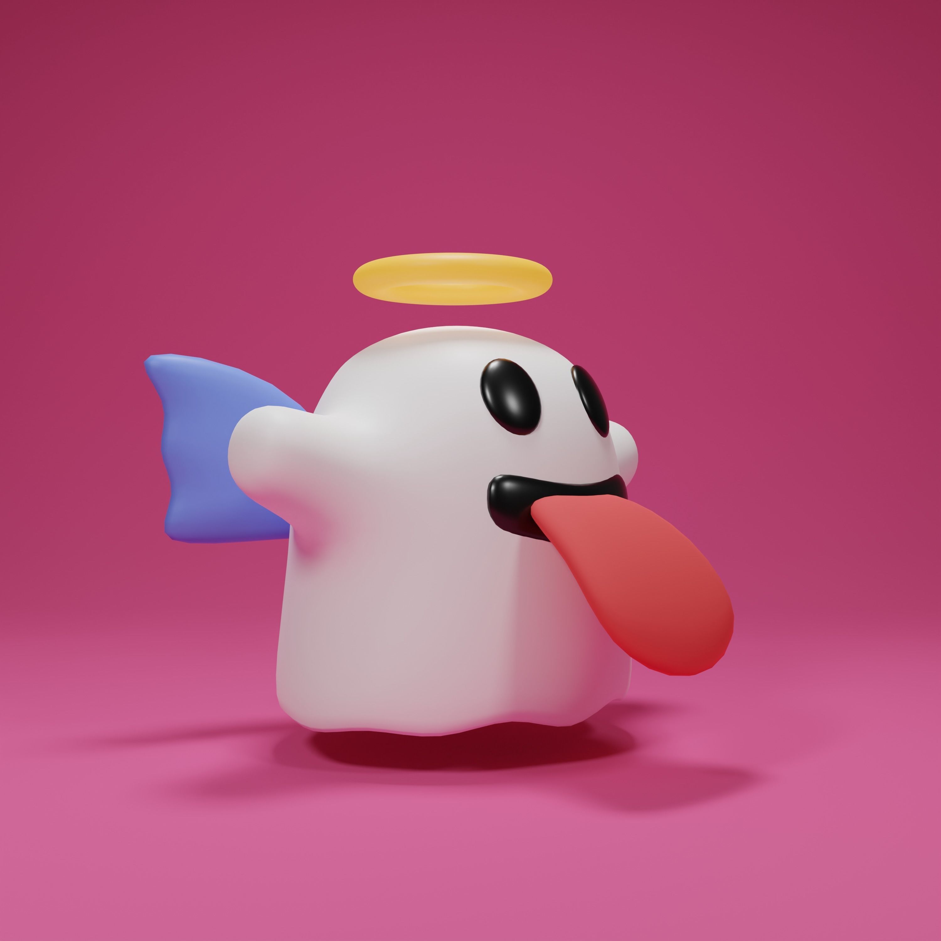 Cute Ghost cartoon 3d model Low-poly 3D model | CGTrader