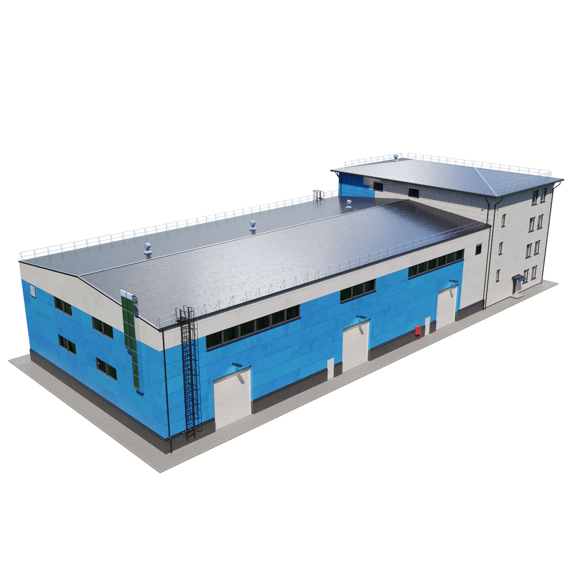 Factory building V2 3D model | CGTrader