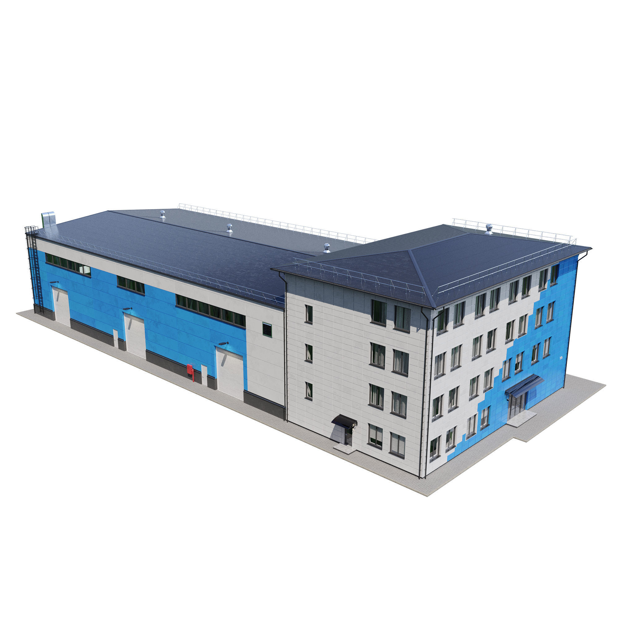 Factory building V2 3D model | CGTrader