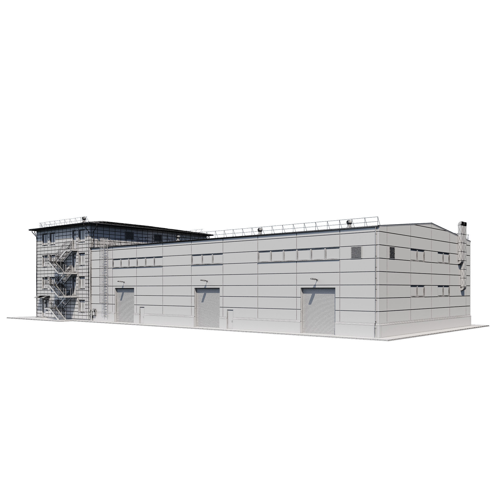 Factory building V2 3D model | CGTrader