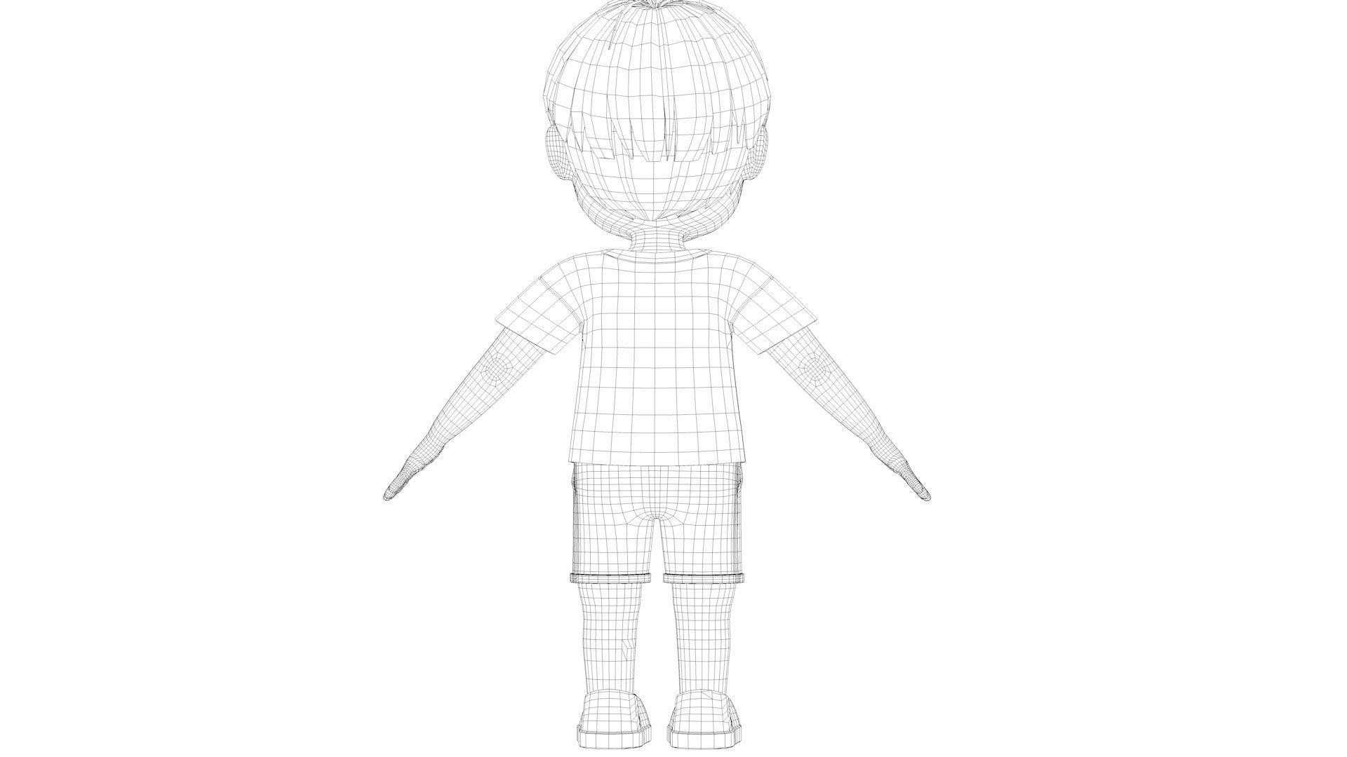 Cartoon Boy Child Studen Little Fat Man 3D model | CGTrader