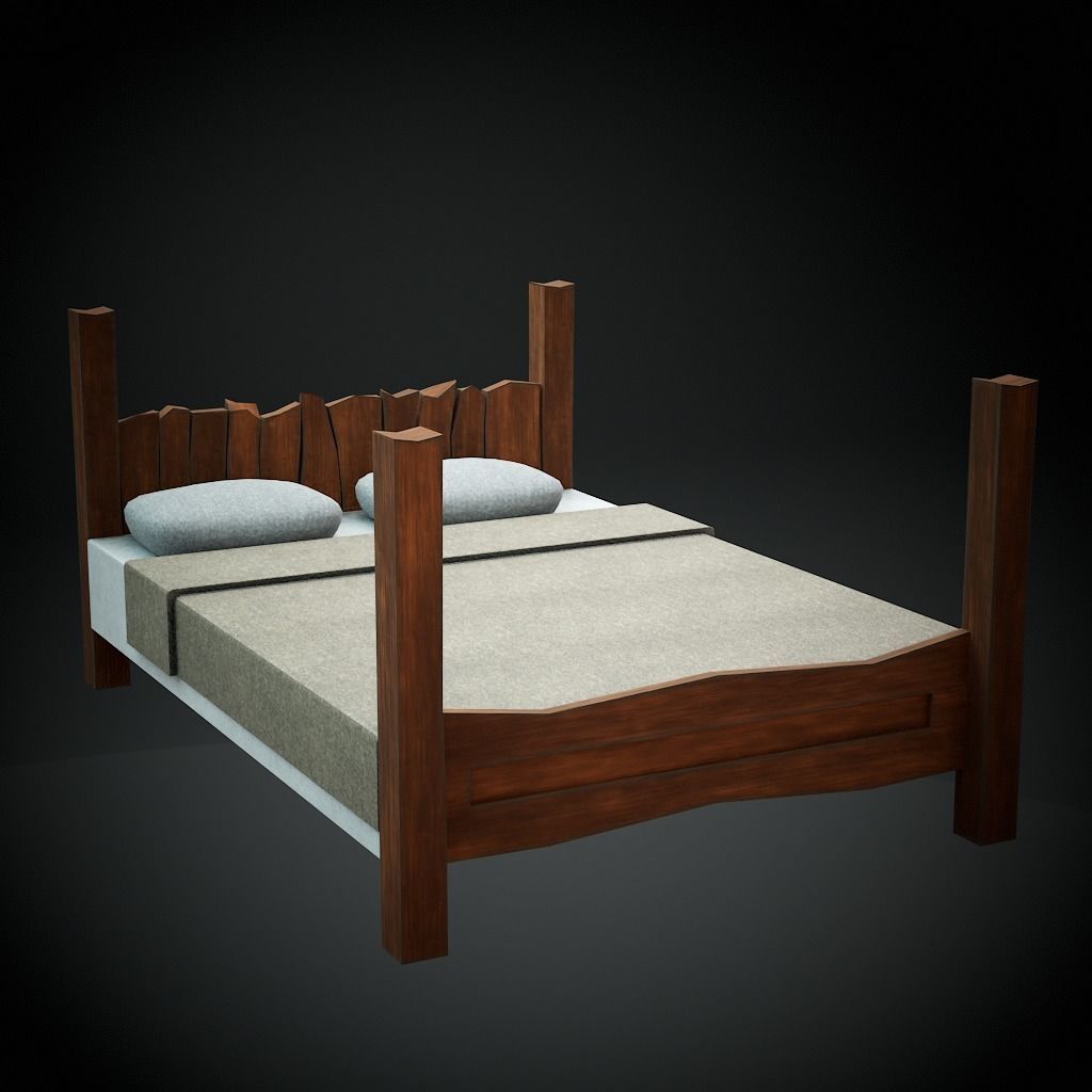 3D model Low Poly Bed VR / AR / low-poly | CGTrader
