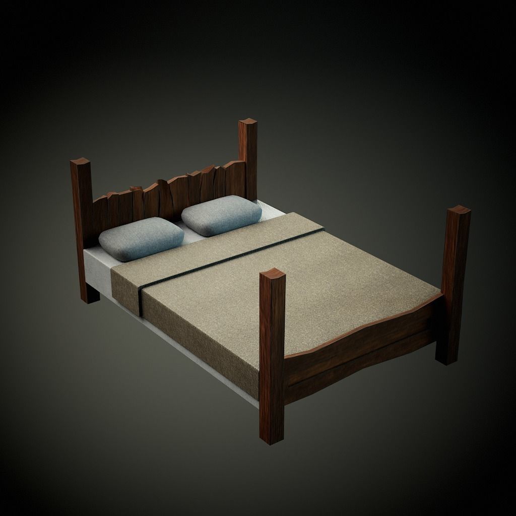 3D model Low Poly Bed VR / AR / low-poly | CGTrader