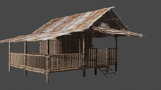 Hmong old house bamboo 3D 3D model | CGTrader