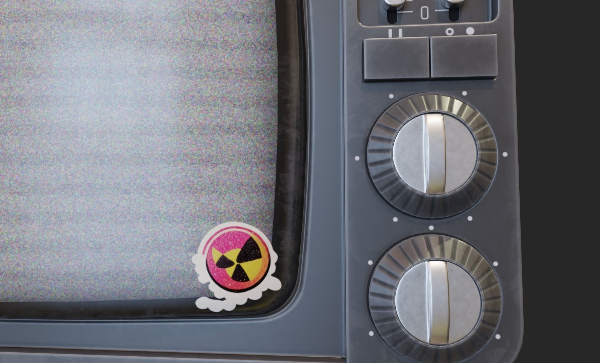 3D model red television retro vintage tv with sticker lowpoly 3d model ...