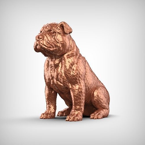 Bulldog Dog 3D Print Model Pose 04 3D model 3D printable | CGTrader