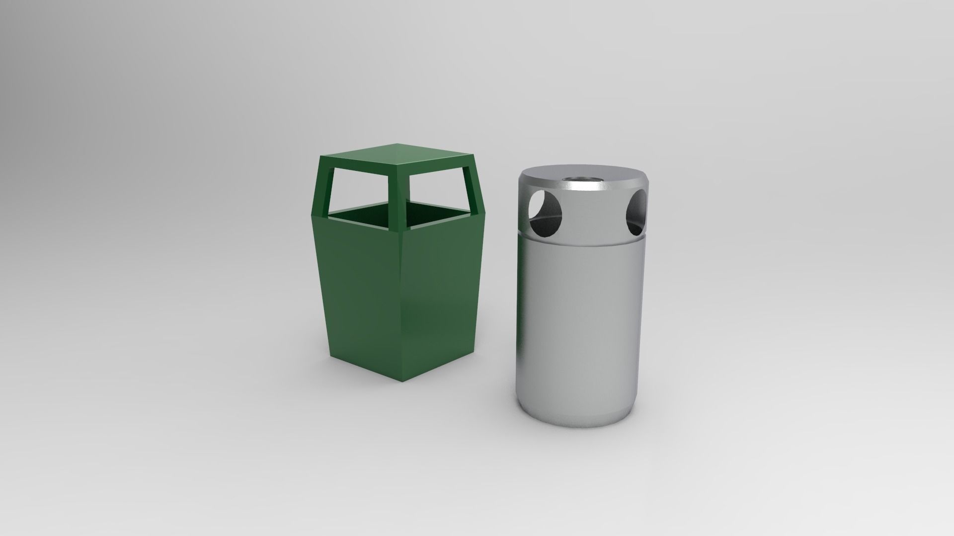 3D model Public Trash Bin VR / AR / low-poly | CGTrader