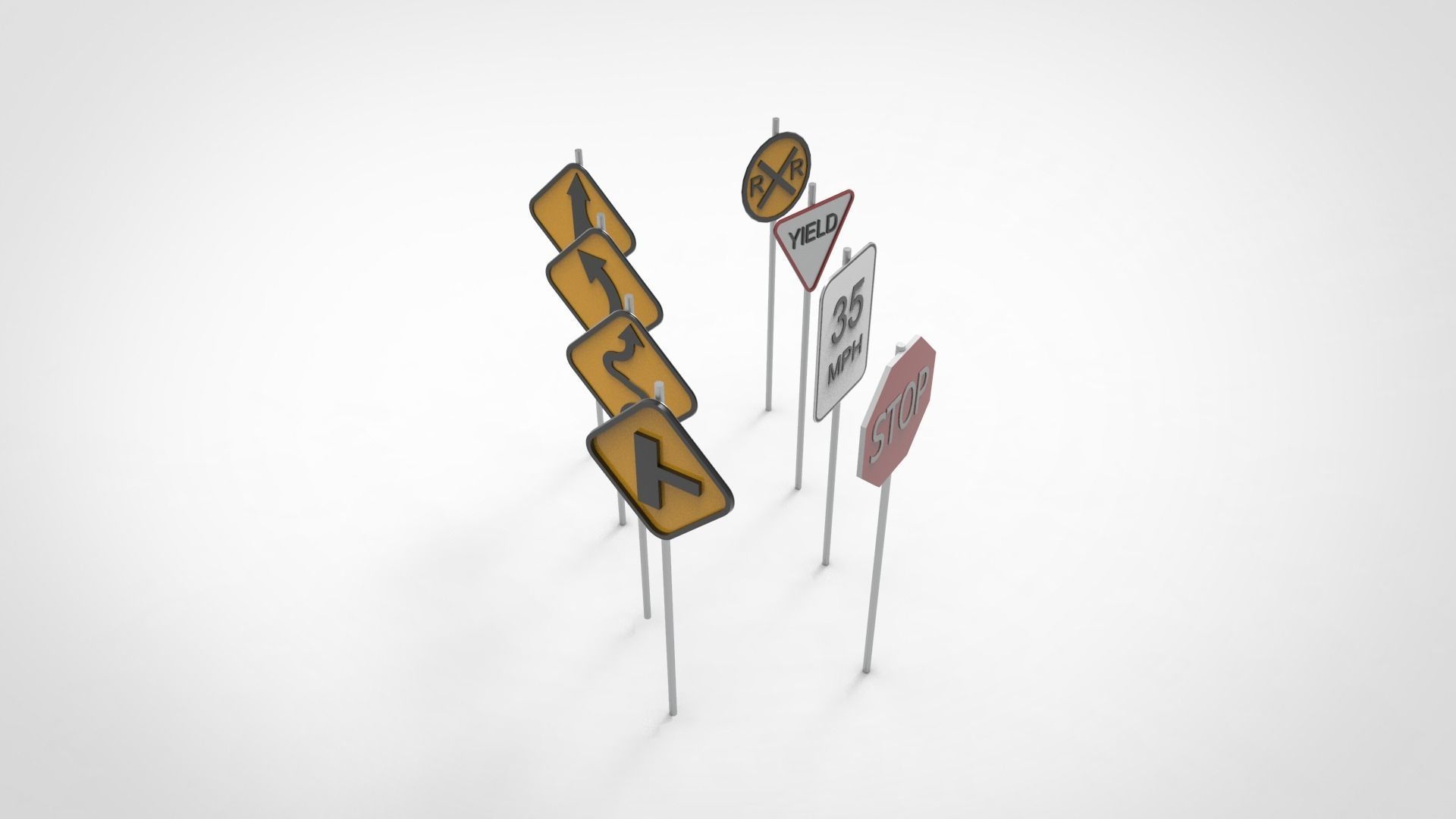 Traffic signs 3D model animated | CGTrader