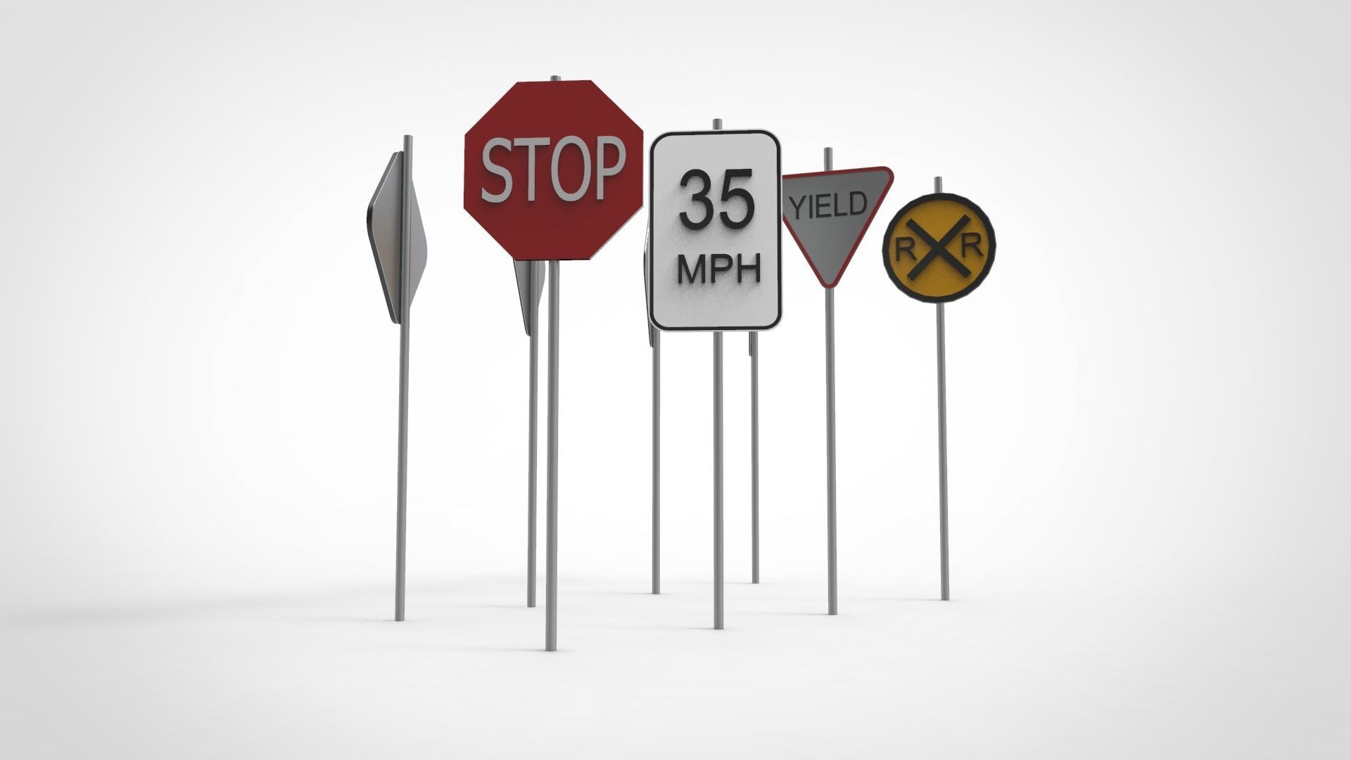 Traffic signs 3D model animated | CGTrader