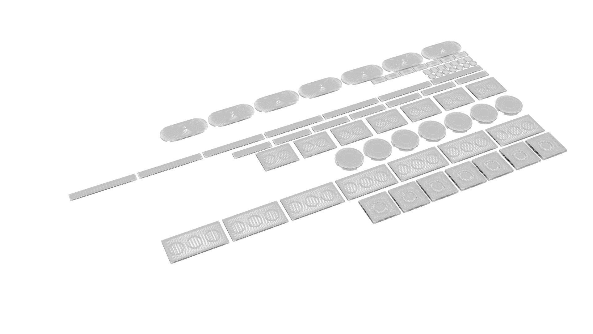 Glass Lego Tiles Set 3D model | CGTrader