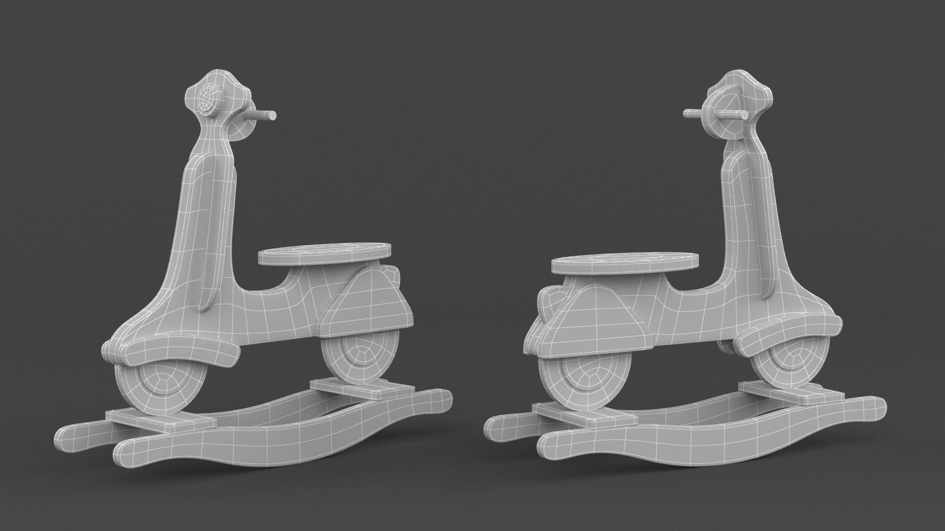 Wooden Rocking Scooter 3D model | CGTrader