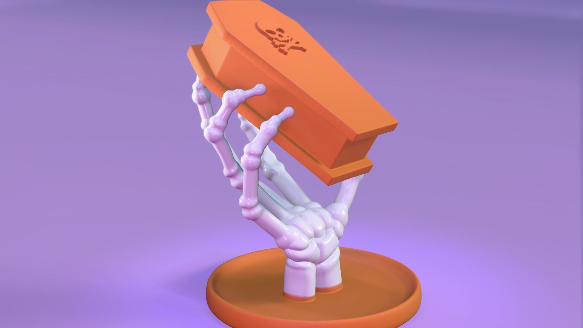Skull Hand Holding Coffin Box 3D model 3D printable | CGTrader