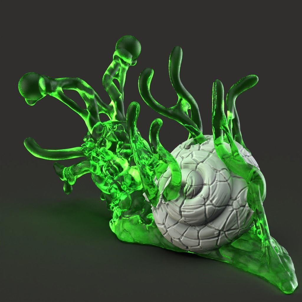 Slime Snail - 3D Printable TTRPG - PRESUPPORTED - 32mm Scale 3D model ...