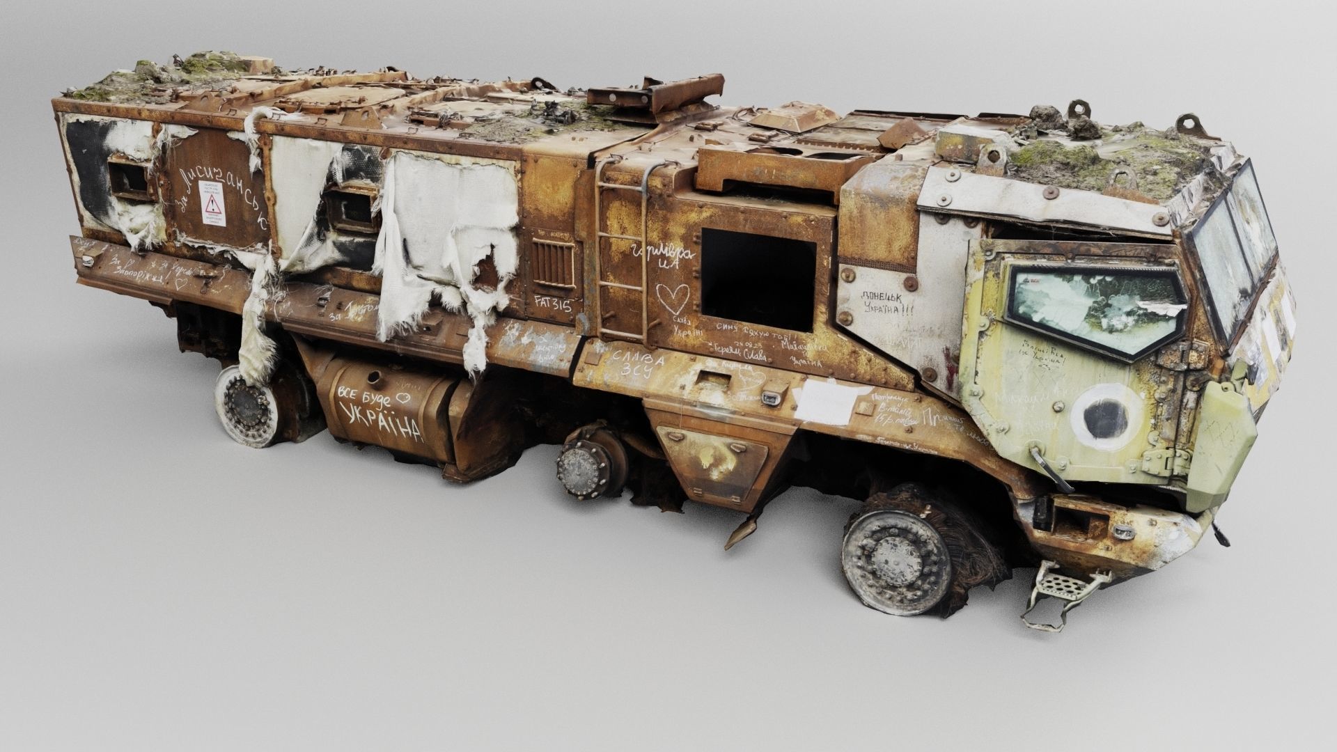 destroyed russian KAMAZ-63968 Typhoon-K MRAP vehicle 3D model | CGTrader