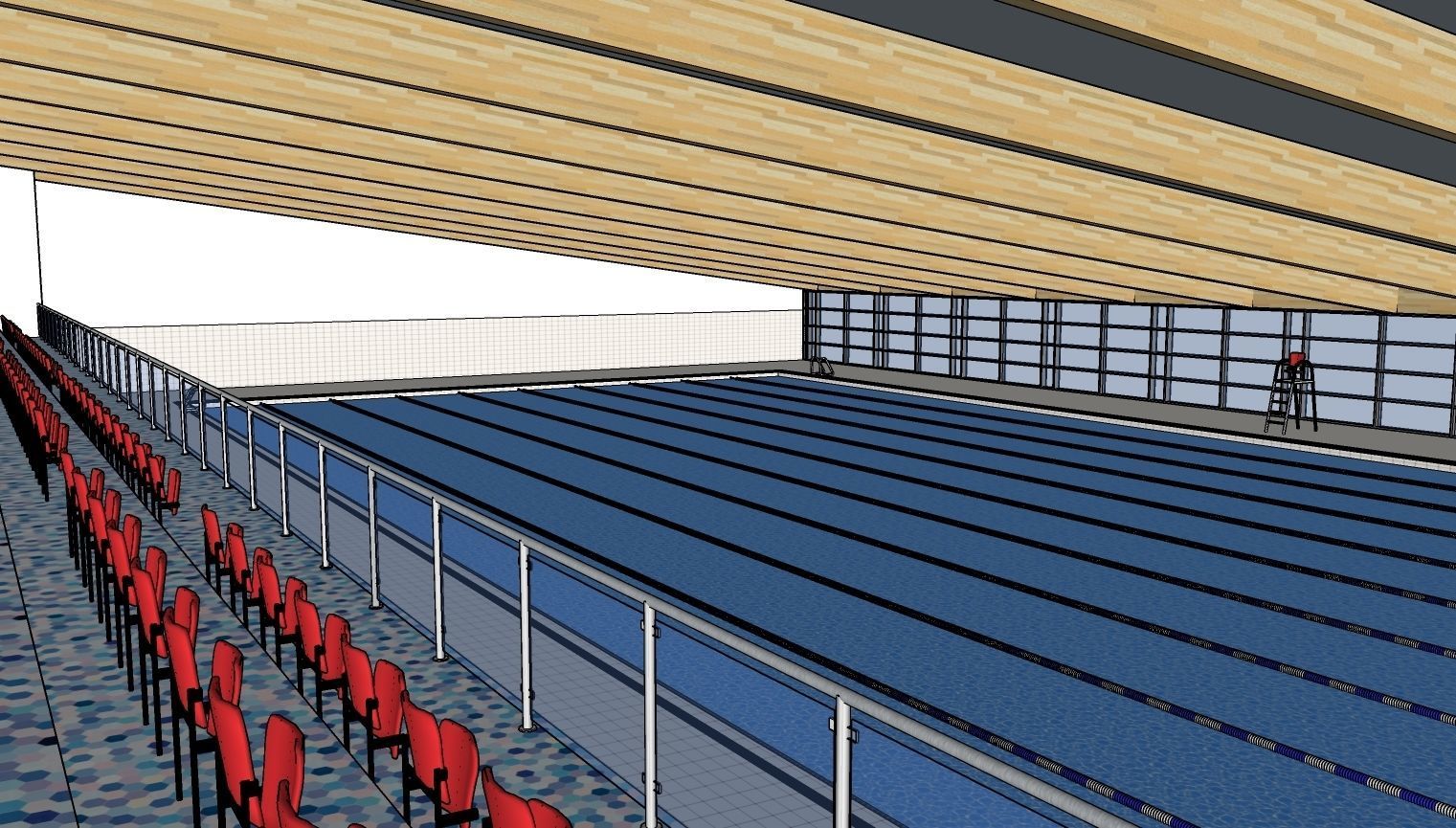 Swimming pool 50 meters 3D model | CGTrader