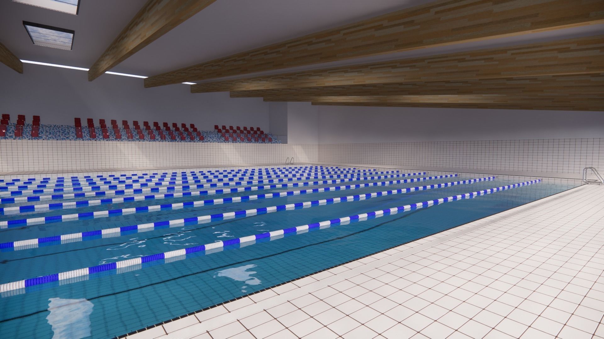 Swimming pool 50 meters 3D model | CGTrader