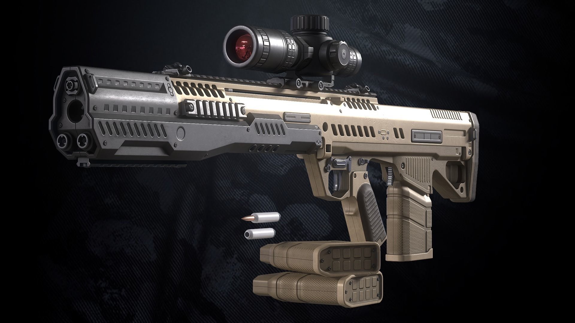 3D model MR-772 Assault Rifle With Hands And Weapon Case VR / AR / low ...