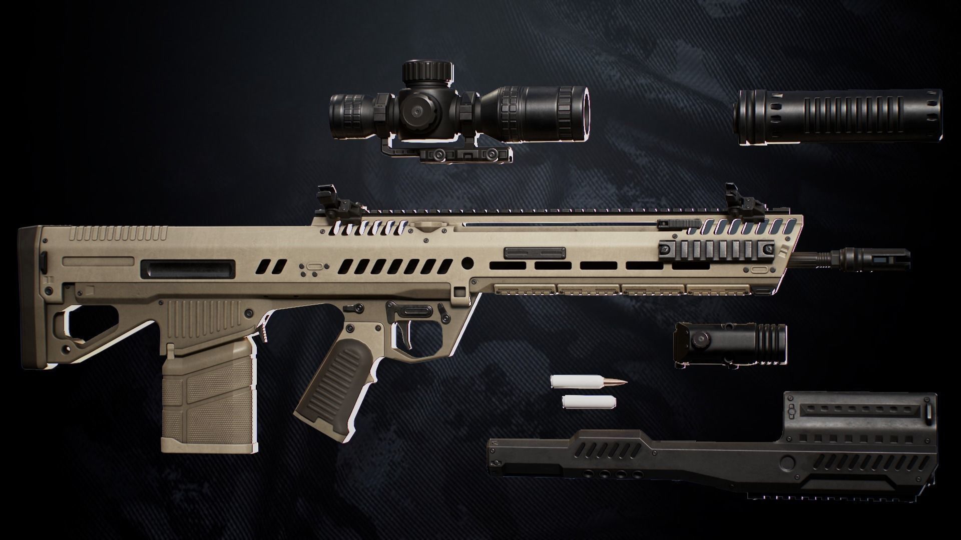 3D model MR-772 Assault Rifle With Hands And Weapon Case VR / AR / low ...