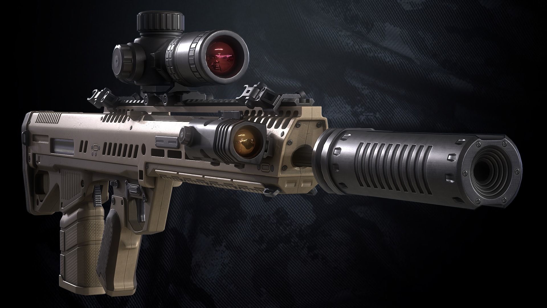 3D model MR-772 Assault Rifle With Hands And Weapon Case VR / AR / low ...