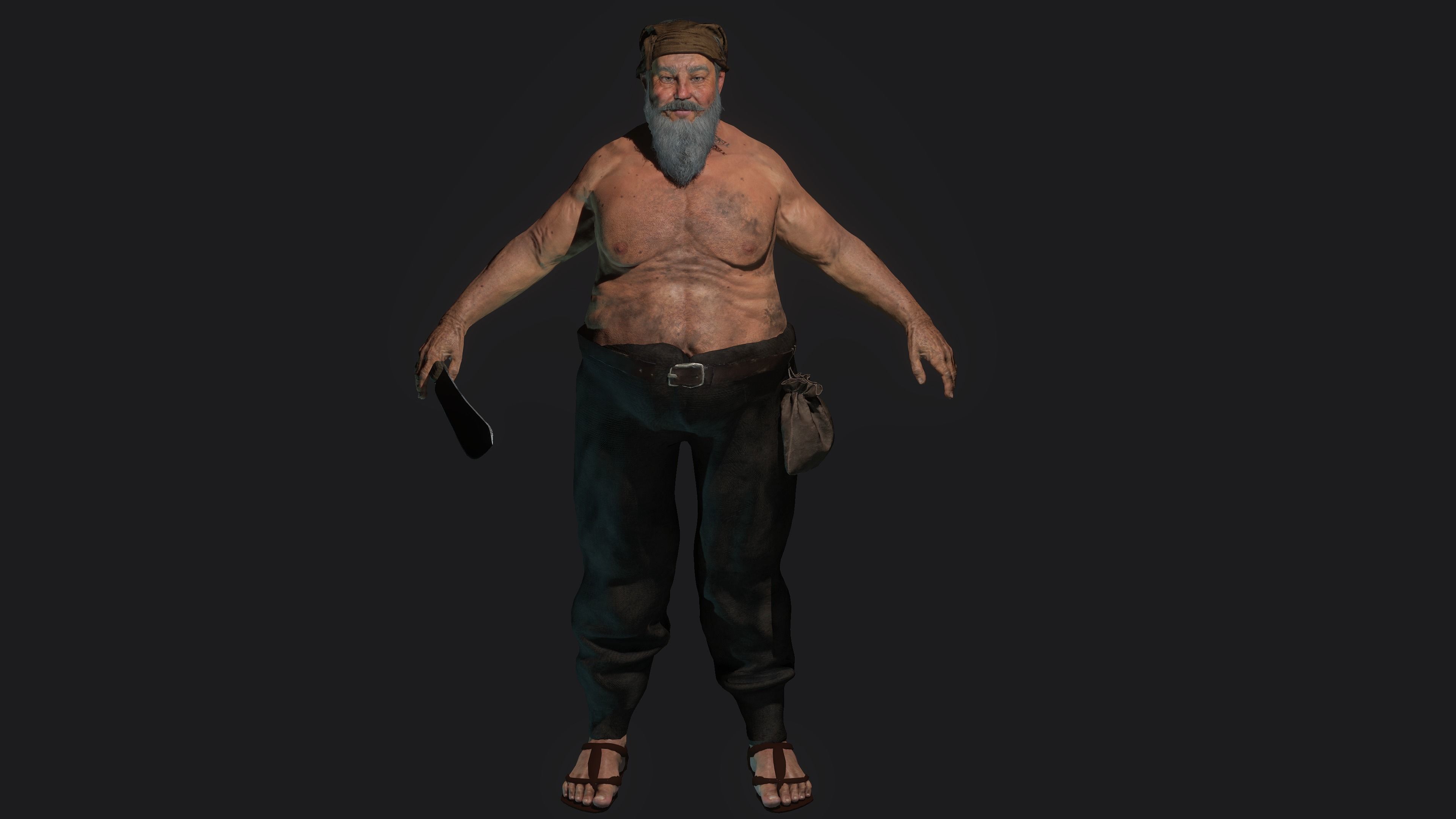 3D model AAA 3D REALISTIC CHARACTER - FANTASY MEDIEVAL OLD MAN BUTCHER ...