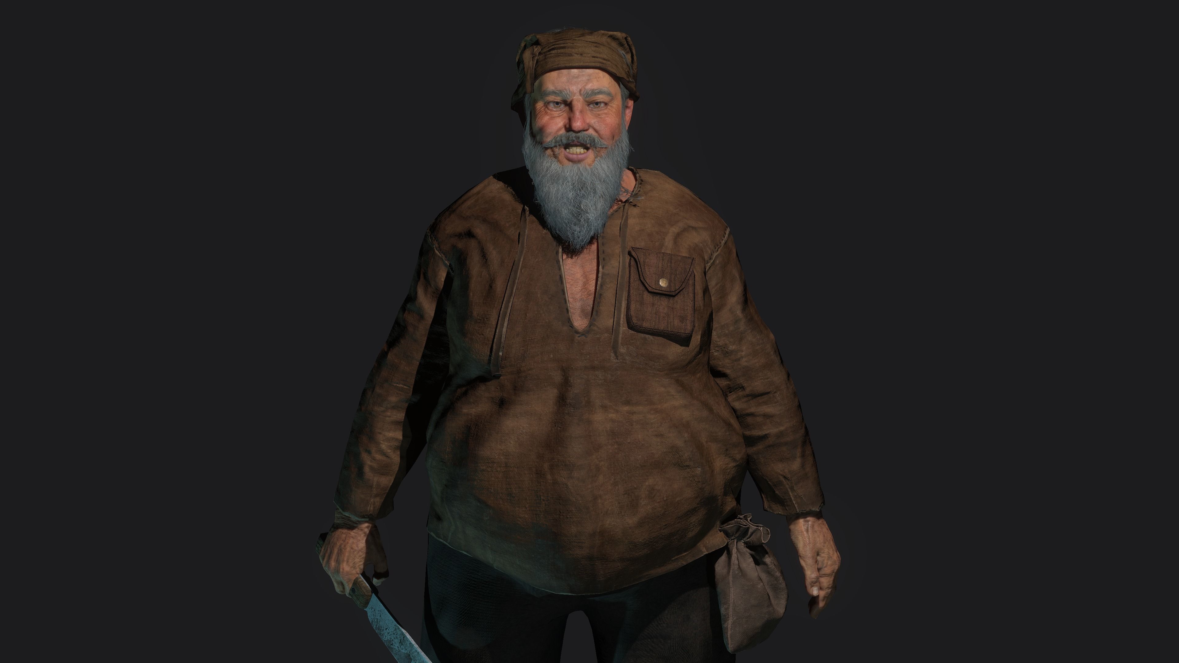 3D model AAA 3D REALISTIC CHARACTER - FANTASY MEDIEVAL OLD MAN BUTCHER ...