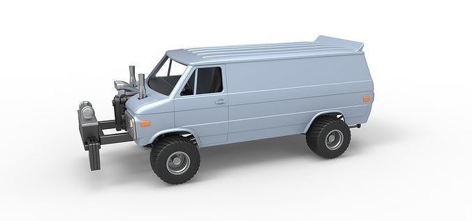 Diecast pulling van 4wd Scale 1 to 25 3D model 3D printable | CGTrader