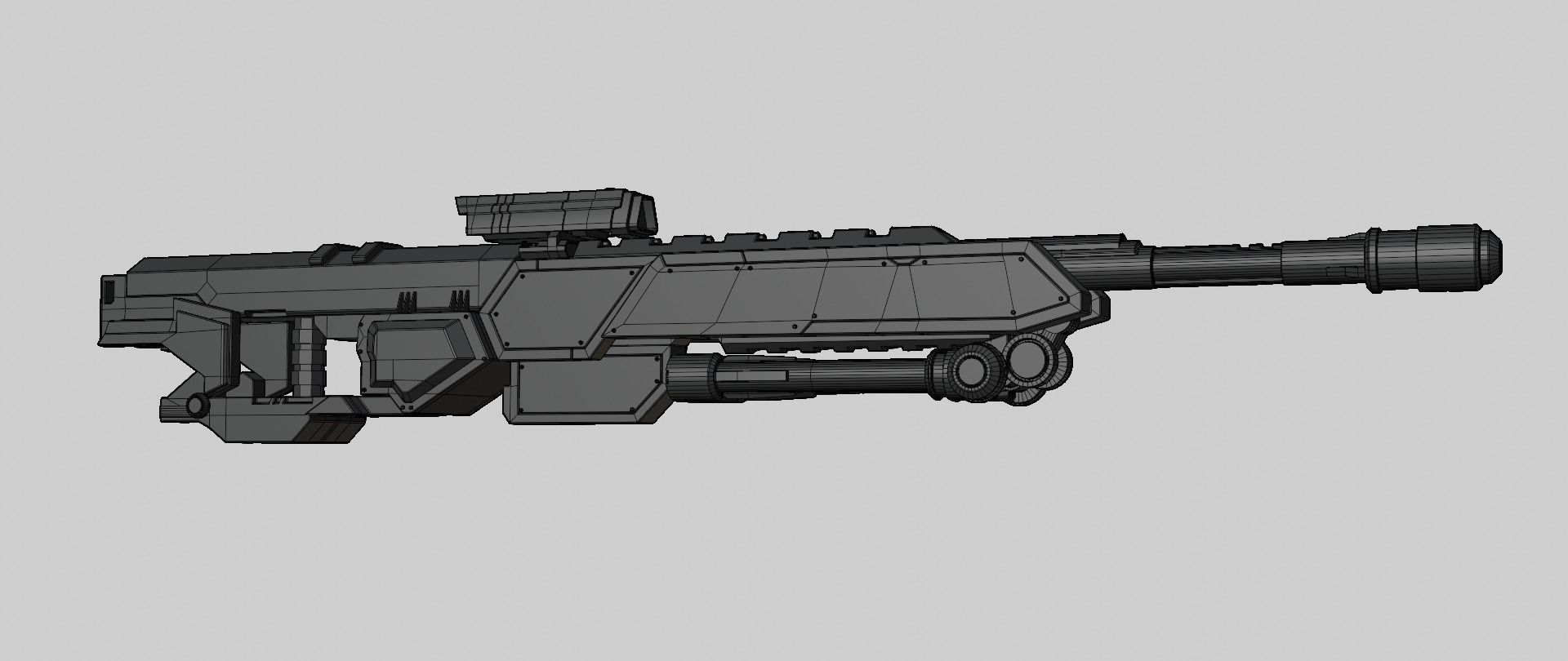 Mecha hard surface sniper rifle 3D model | CGTrader