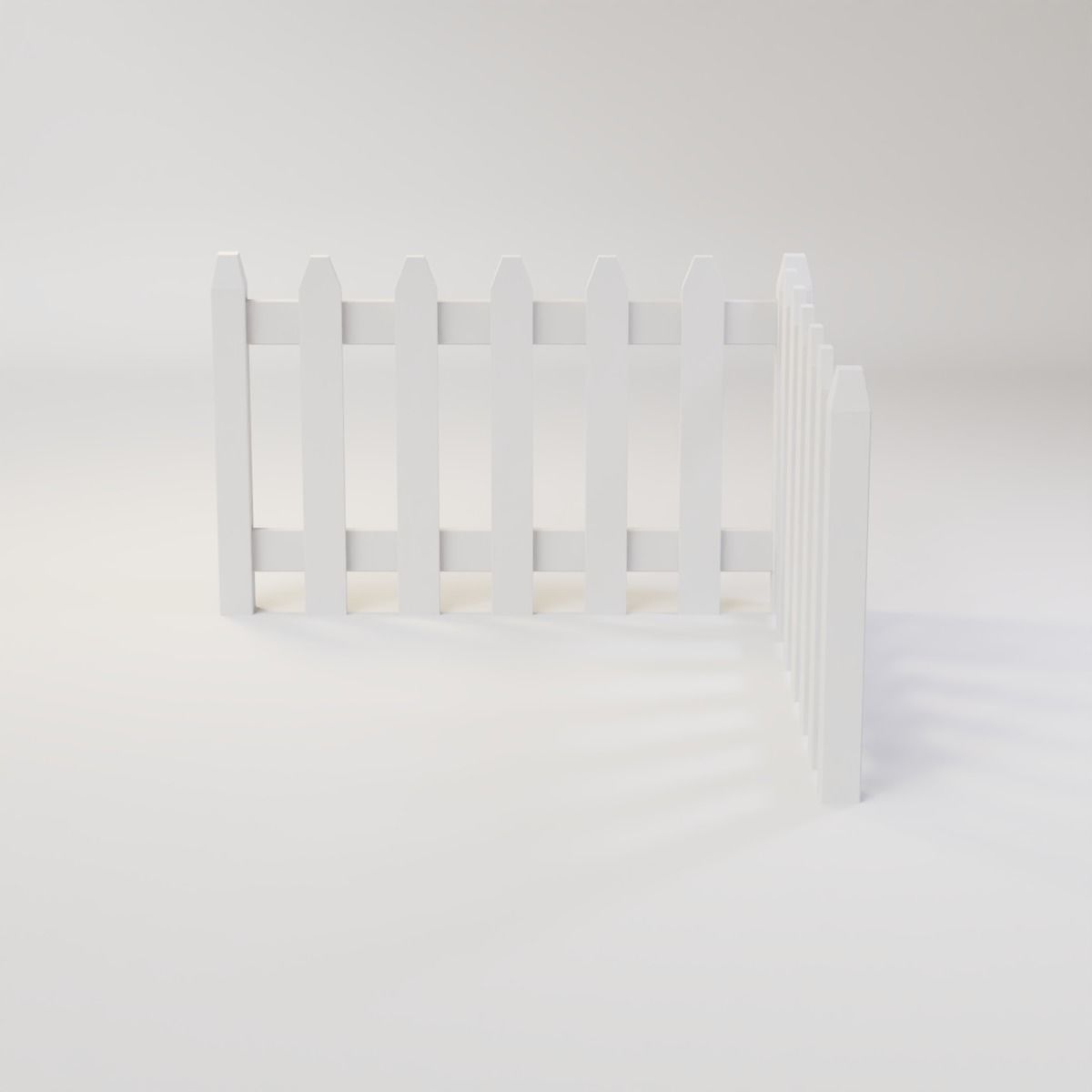 3D model Modular Fence Kit Pack - Angled Picket Fence VR / AR / low ...