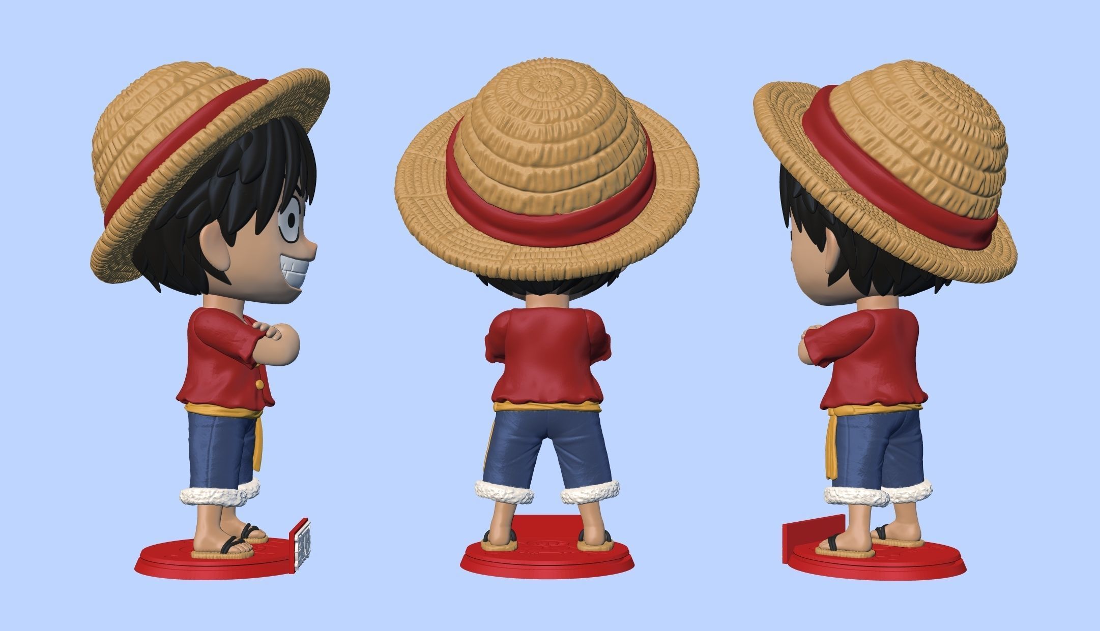 Luffy chibi One peace 3D model 3D printable | CGTrader