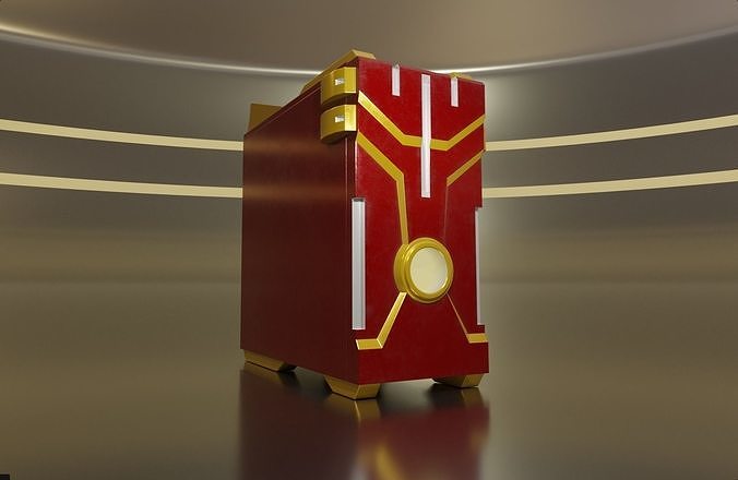 3D model Custom pc case iron man color style gaming gamer VR / AR / low ...