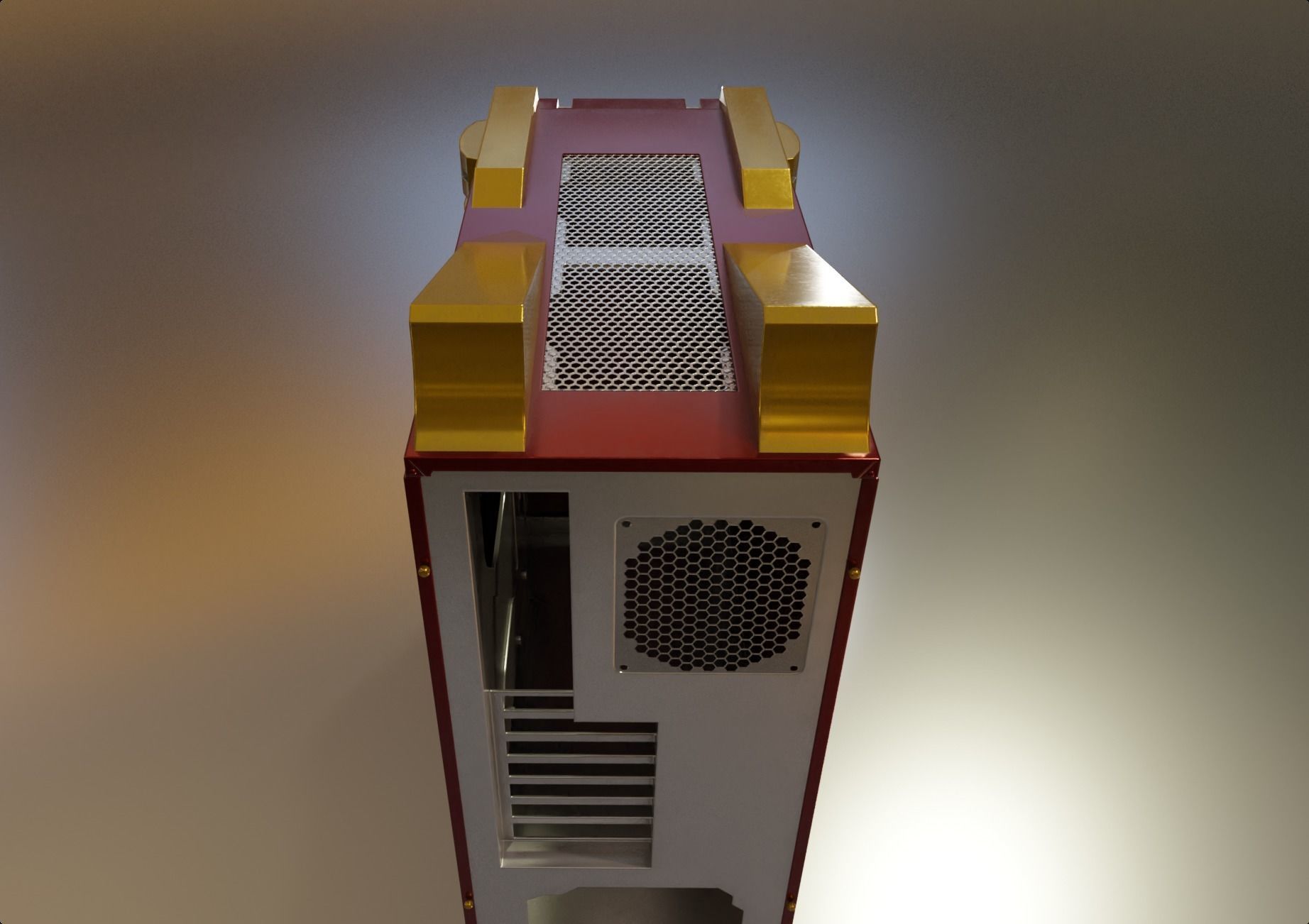 3D model Custom pc case iron man color style gaming gamer VR / AR / low ...