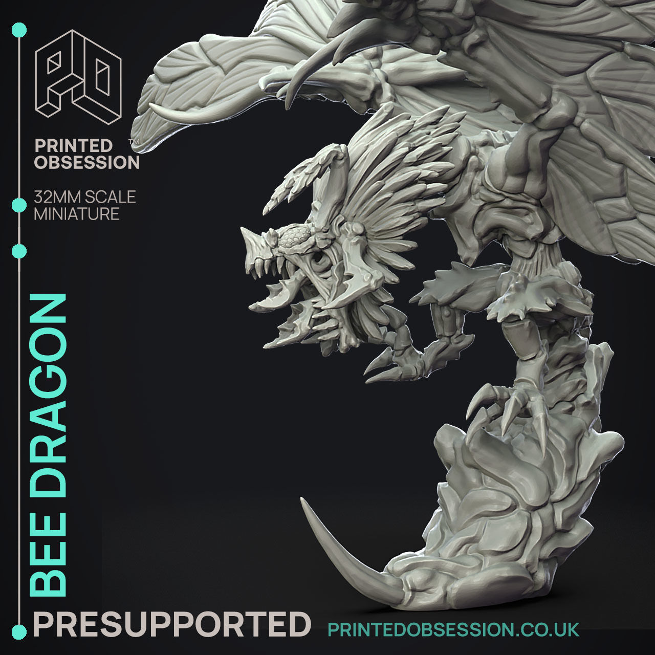 Bee Dragon - 3D Printable TTRPG - PRESUPPORTED - 32mm Scale 3D model 3D ...