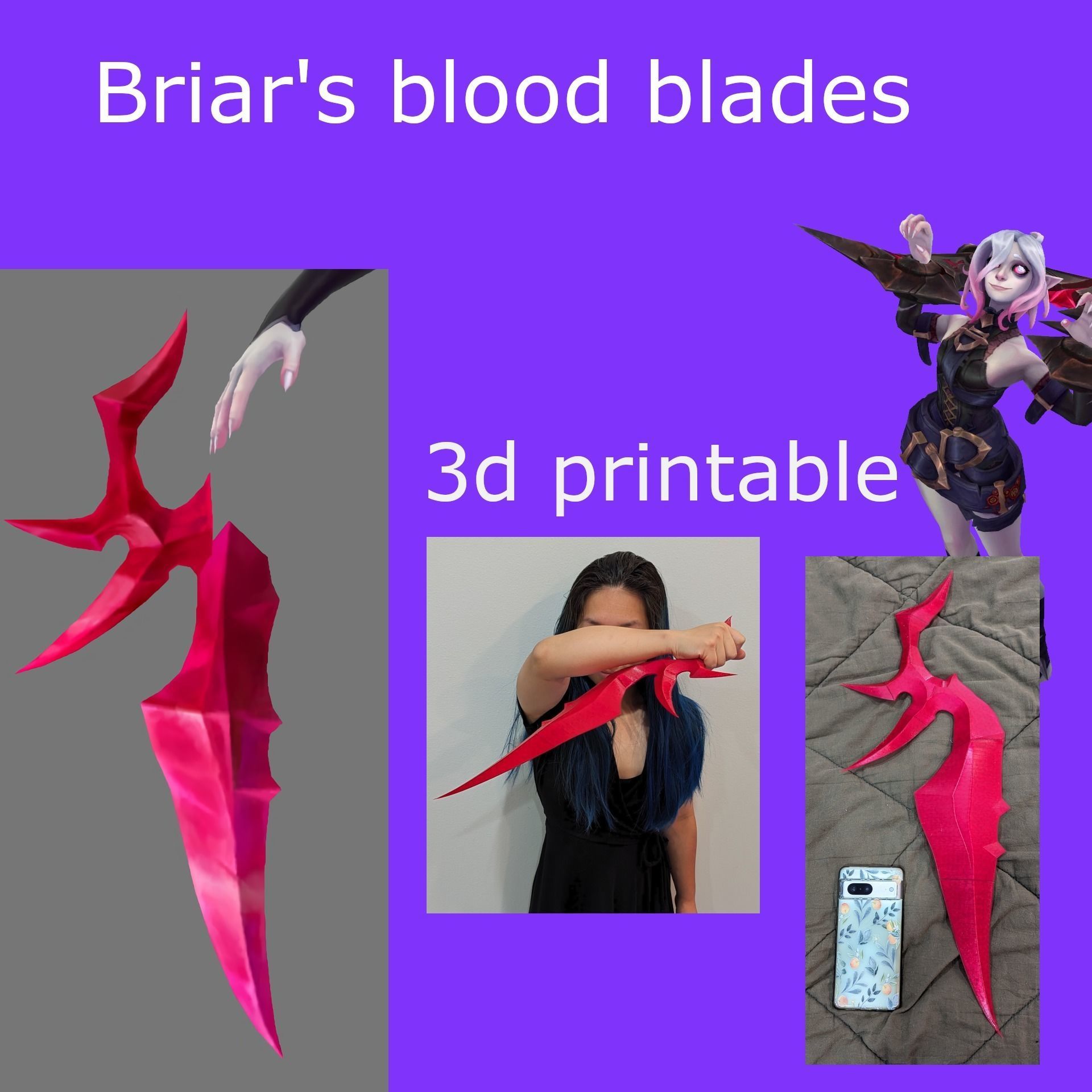 Briar Blood Blades for cosplay League of legends 3D model 3D printable ...