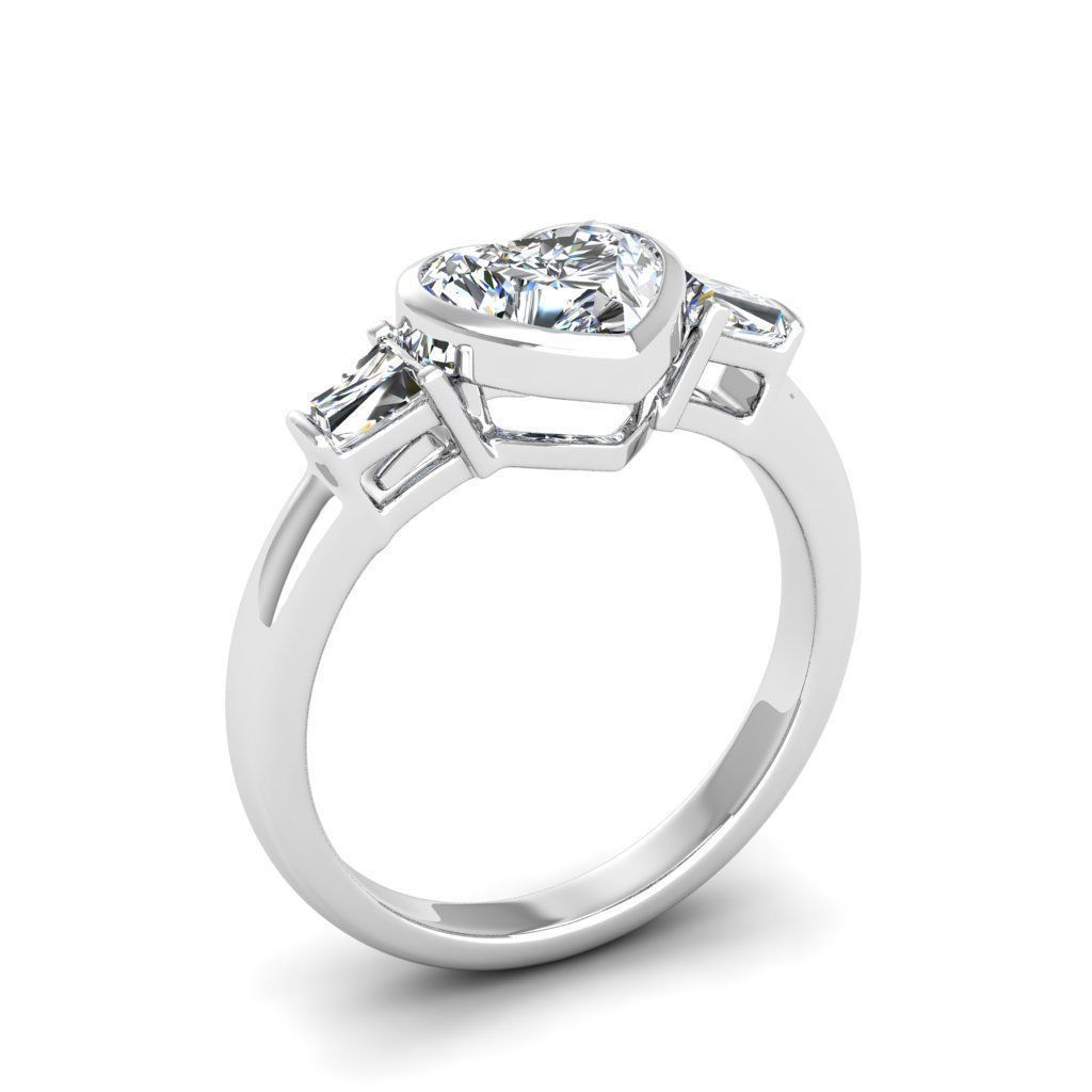 Engagement ring Maya heart 3D model 3D printable | CGTrader