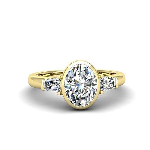Engagement ring Maya oval 3D model 3D printable | CGTrader
