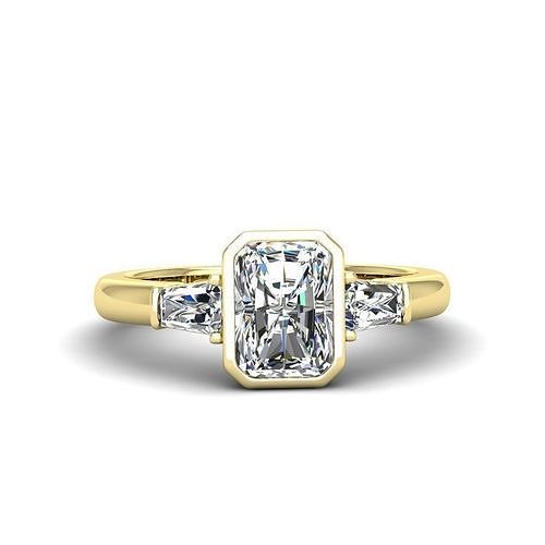 Engagement ring Maya radiant 3D model 3D printable | CGTrader