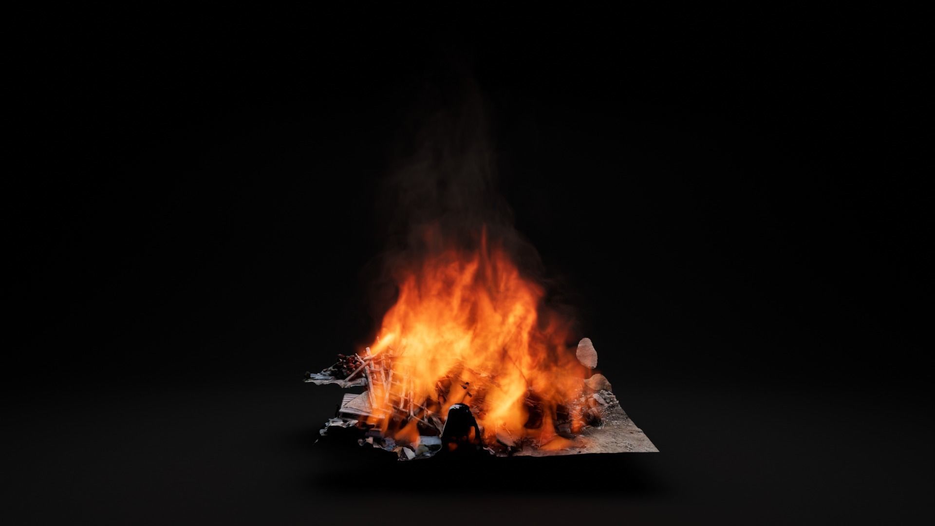 Burning city pack High Quality VDB animated 3D model animated | CGTrader