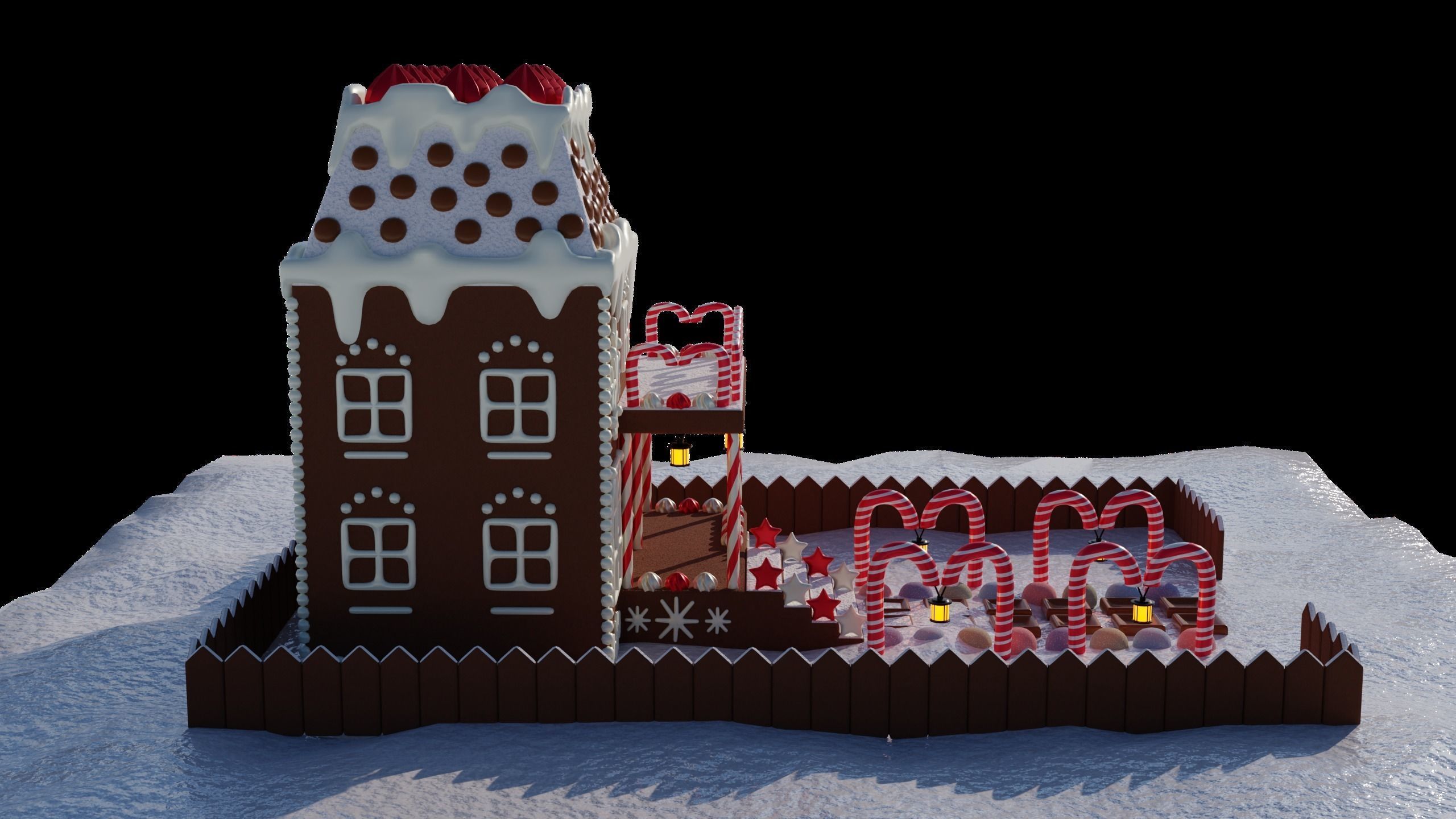 Gingerbread House 3D model | CGTrader