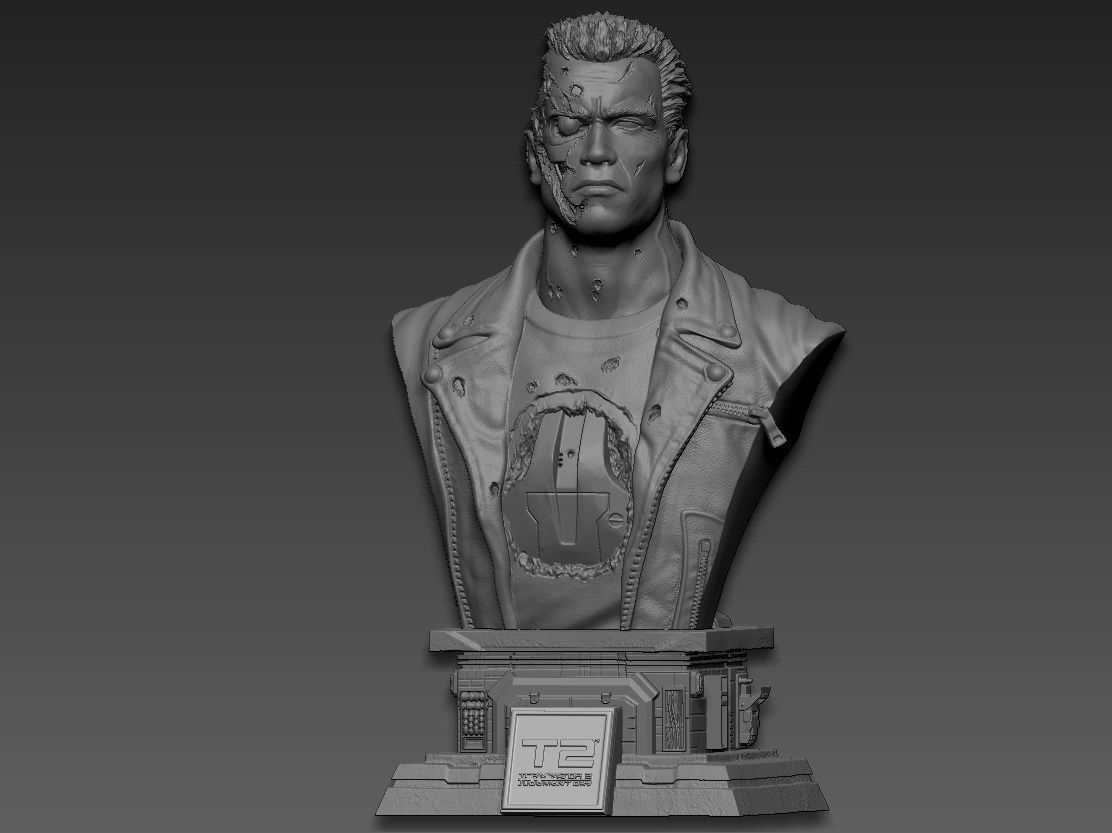 Terminator 2 Bust 3D model 3D printable | CGTrader