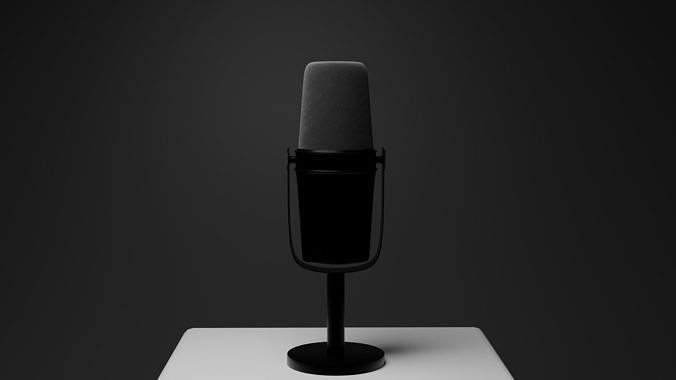 High-Quality Black Microphone 3D Model - Blender 3D model rigged | CGTrader