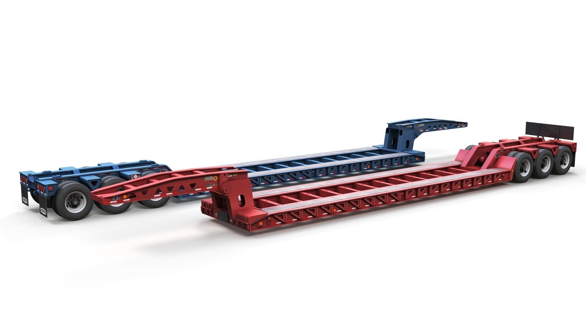 3D model Lowboy trailer VR / AR / low-poly | CGTrader