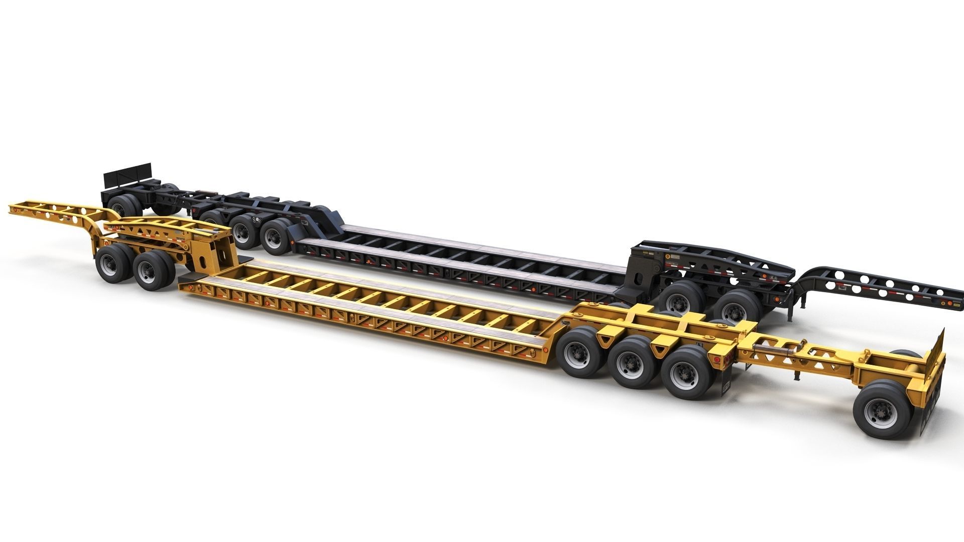 3D model Lowboy trailer VR / AR / low-poly | CGTrader