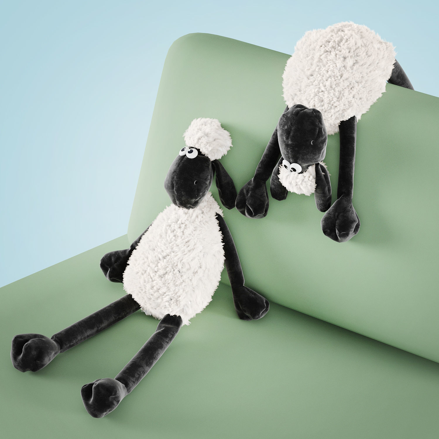 Shaun The Sheep Soft Plush Toy 02 2 poses 3D model | CGTrader