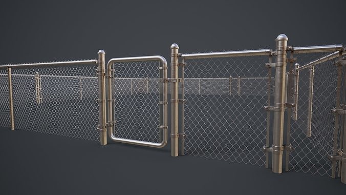 3D model Modular Chain-link Fence VR / AR / low-poly | CGTrader