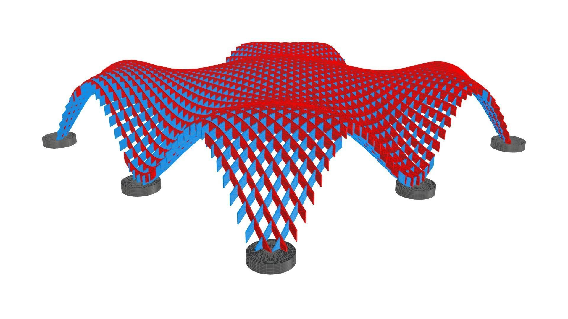 Waffle Structure Parametric Pavilion 3D model | CGTrader