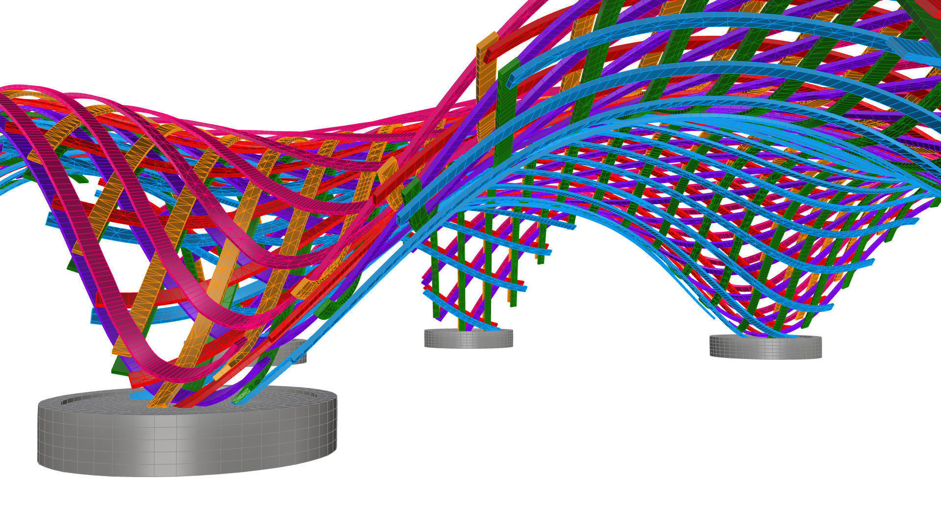 Layered Beams Parametric Pavilion 3D model | CGTrader