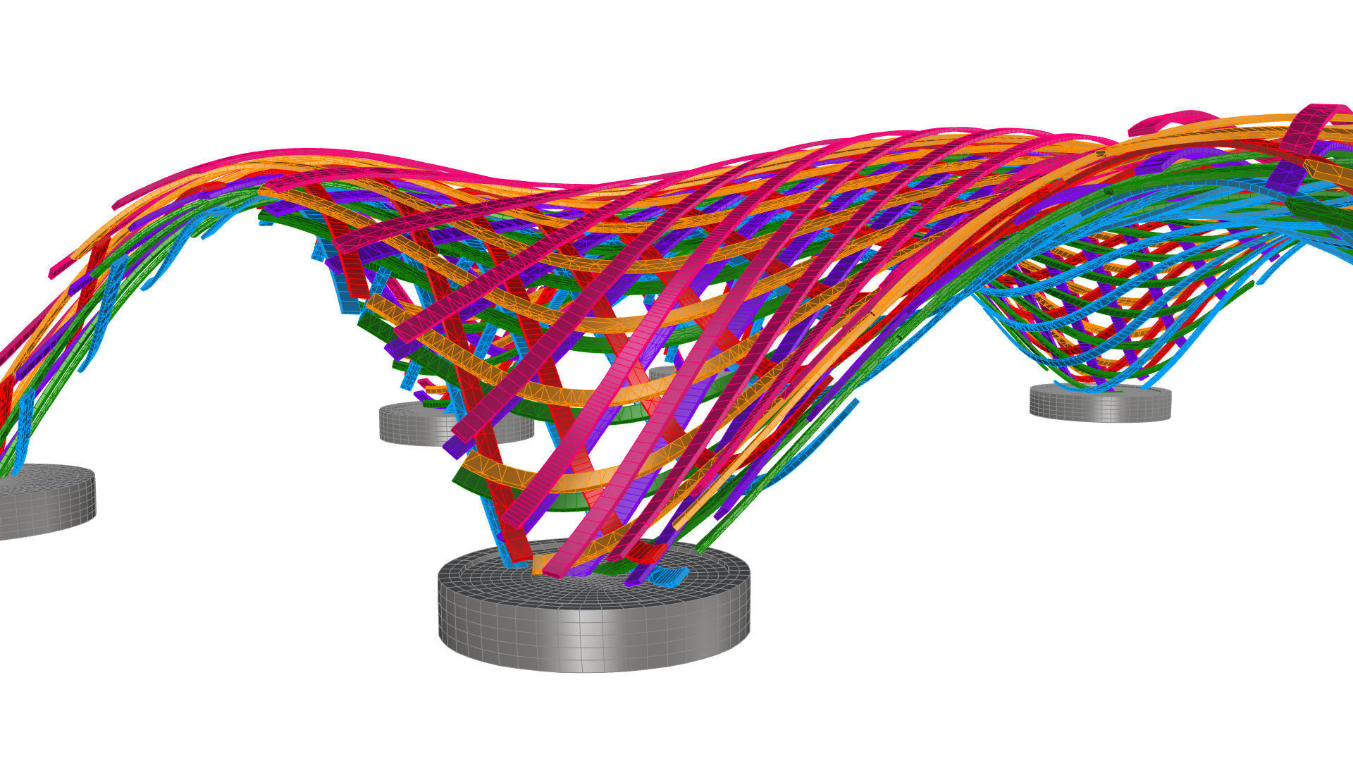 Layered Beams Parametric Pavilion 3D model | CGTrader