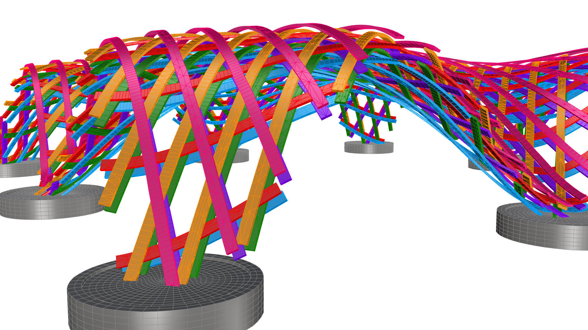 Layered Beams Parametric Pavilion 3D model | CGTrader