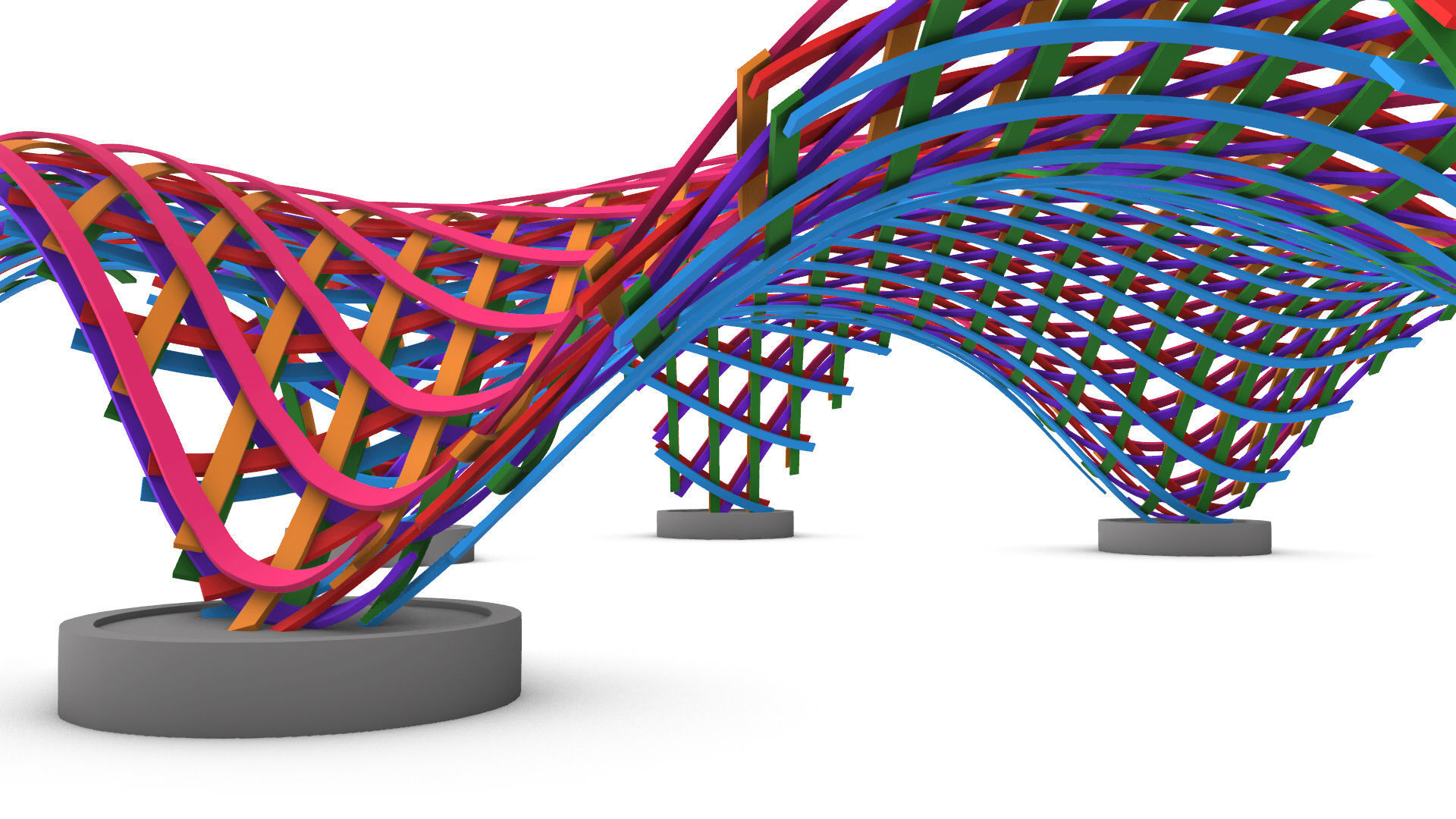 Layered Beams Parametric Pavilion 3D model | CGTrader