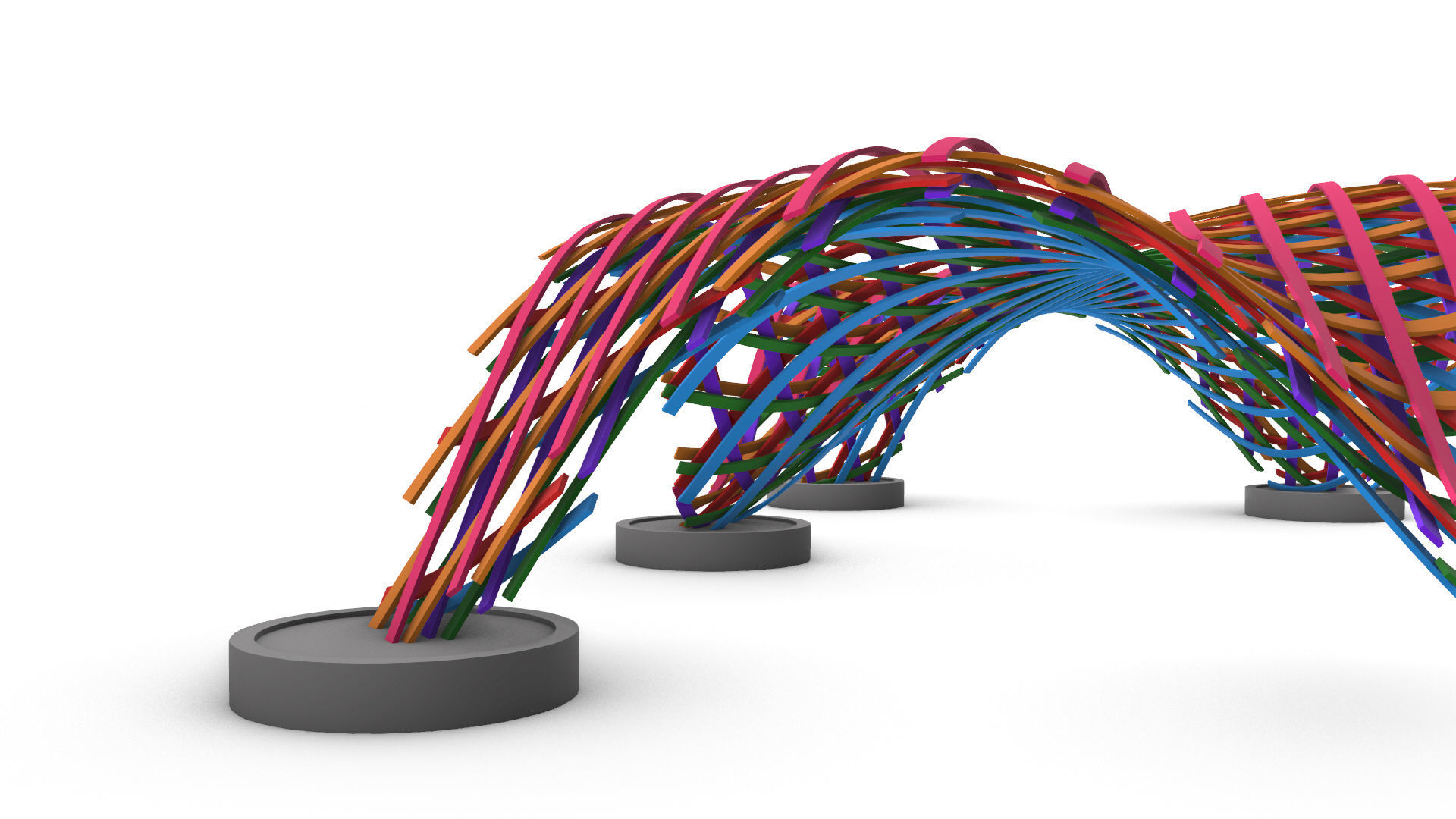 Layered Beams Parametric Pavilion 3D model | CGTrader